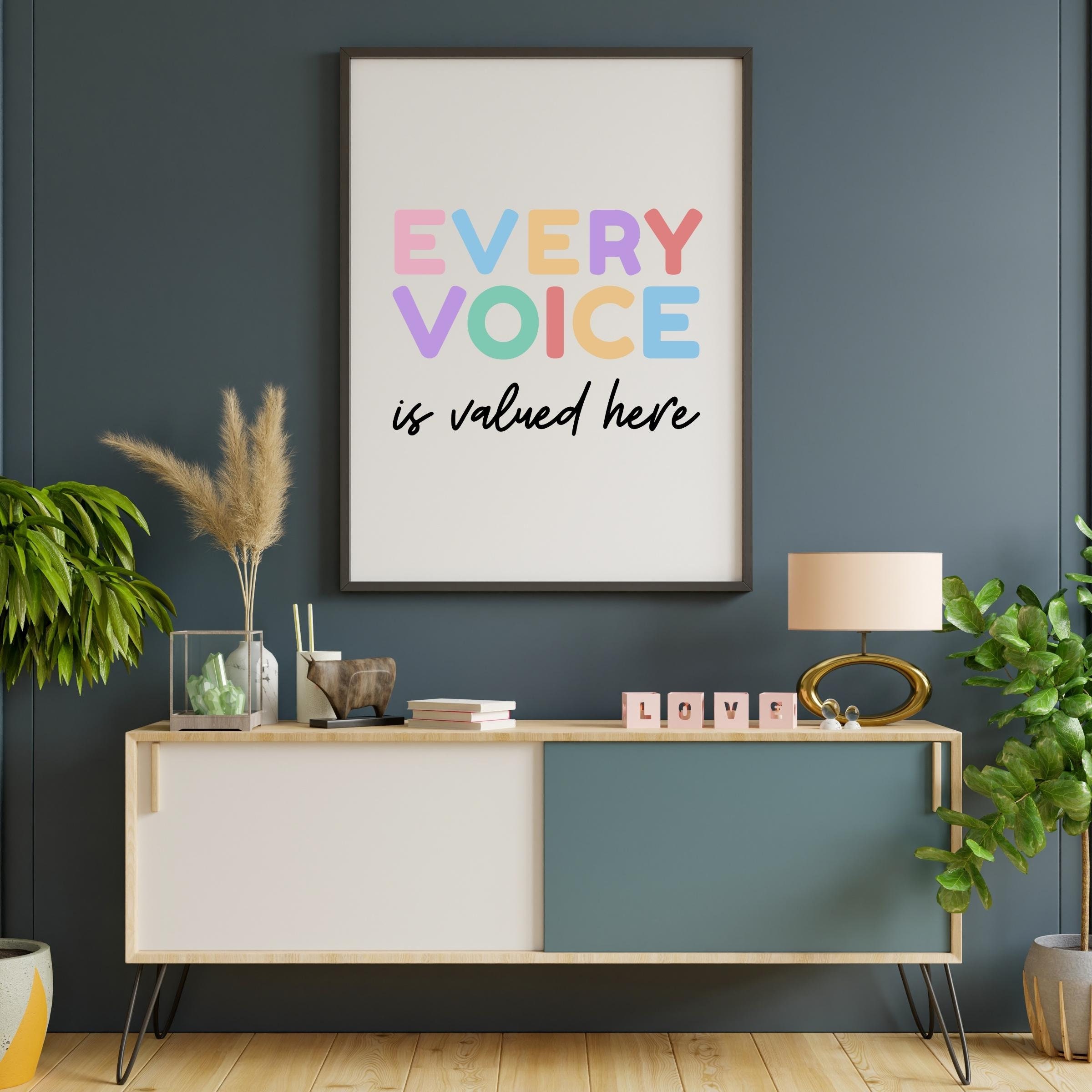 Speech Therapy Decor, Every Voice is Valued Here Speech Therapy Poster ...