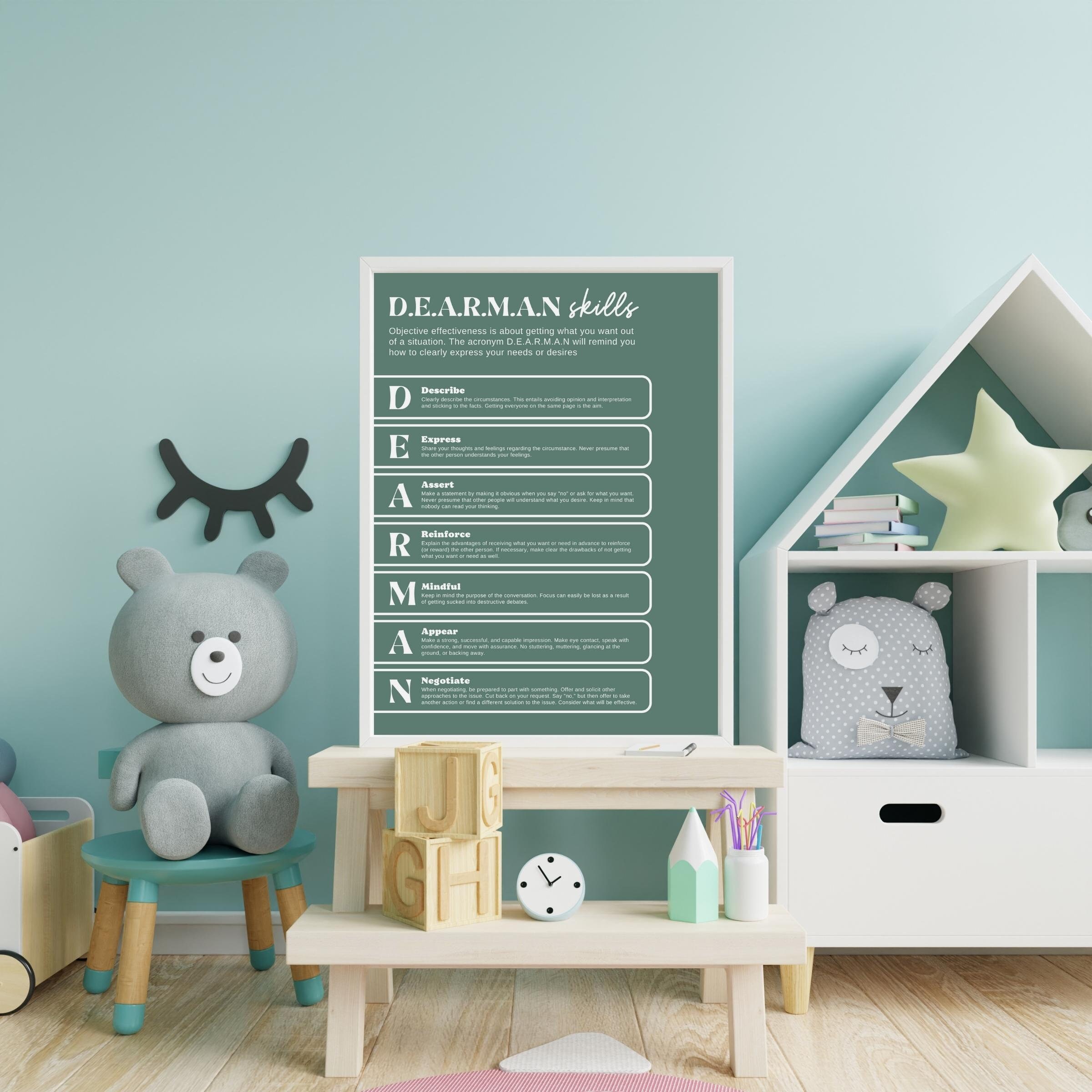 DBT Poster DEARMAN Skills Poster for Therapy Office Decor - Etsy