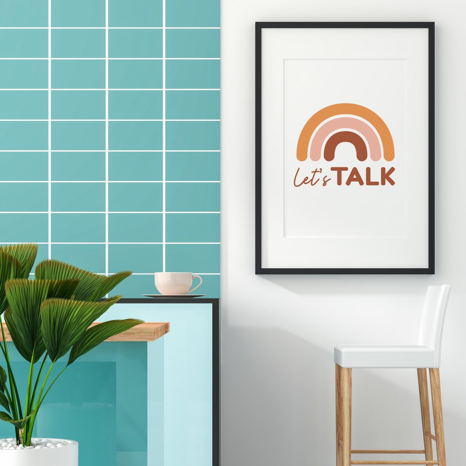 Let's Talk Poster Boho Calming Color for Speech Therapy - Etsy