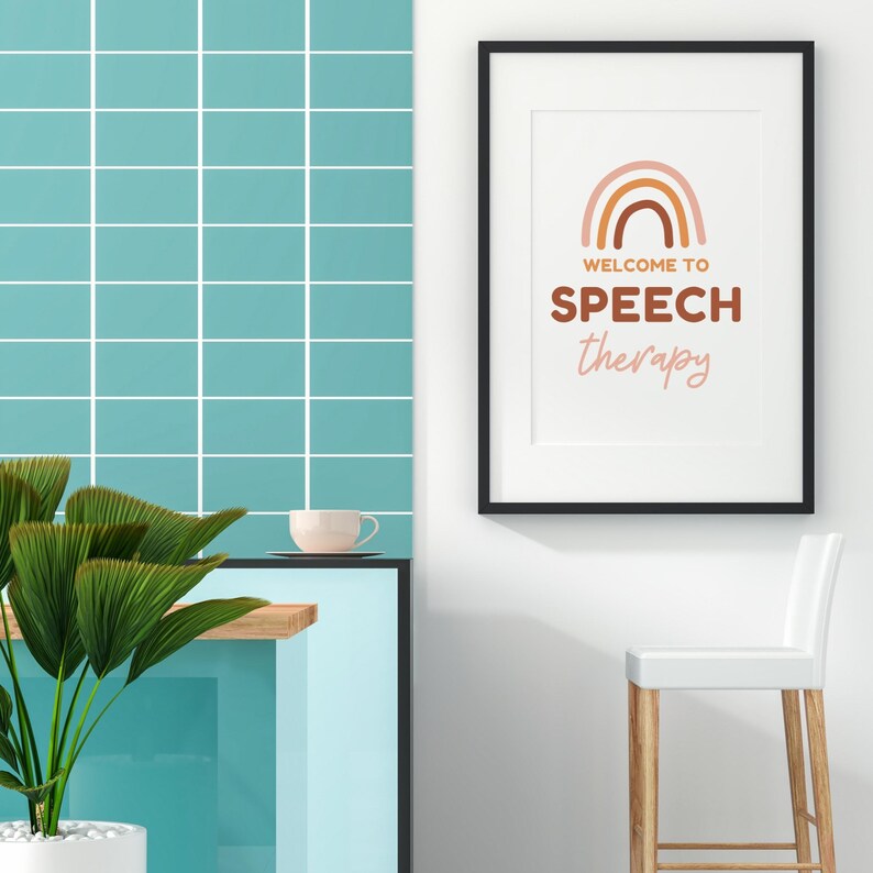 Welcome to Speech Therapy Poster Boho for Speech Therapy - Etsy