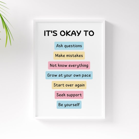 It's Okay School Counseling Signs Posters - Etsy