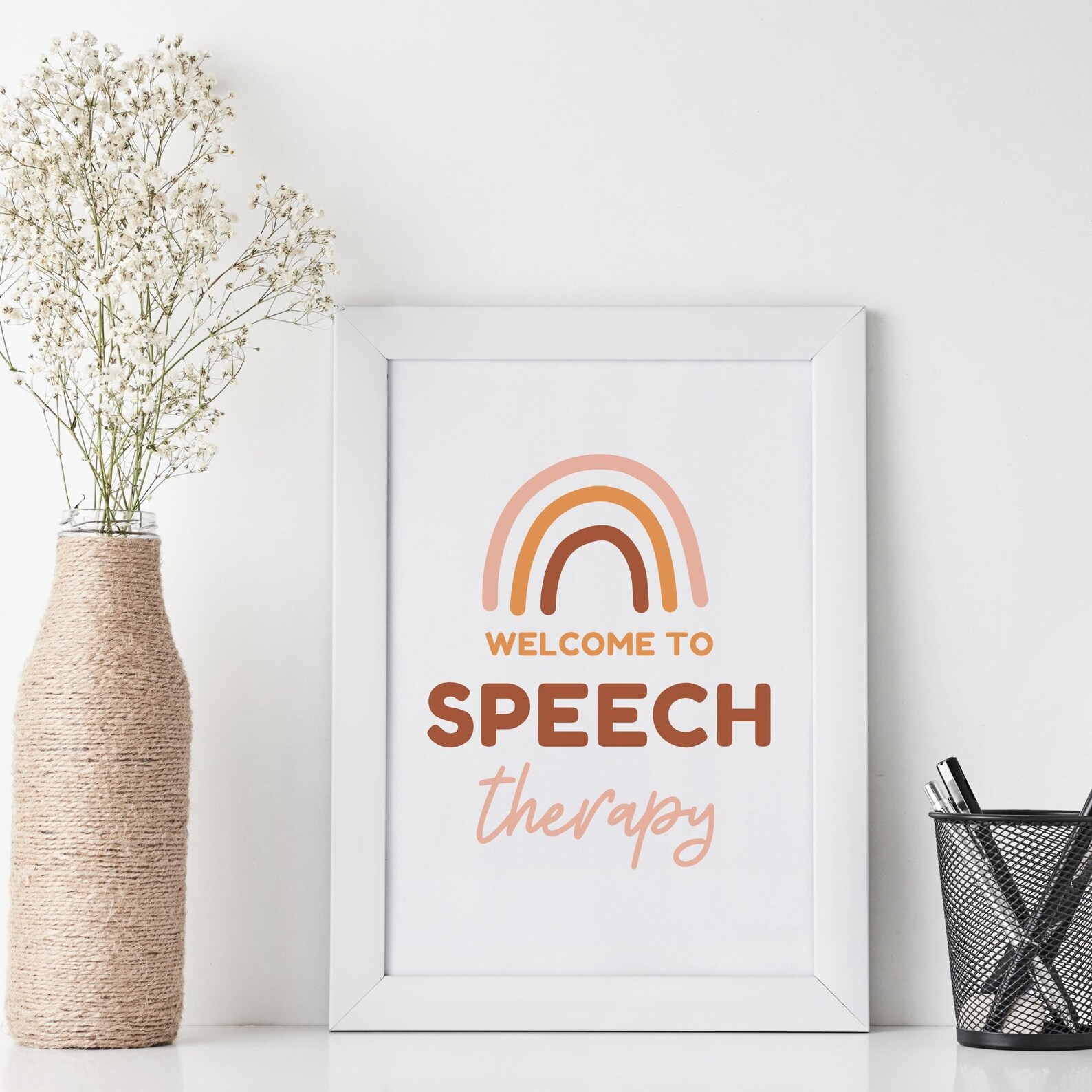 Welcome to Speech Therapy Poster Boho for Speech Therapy - Etsy