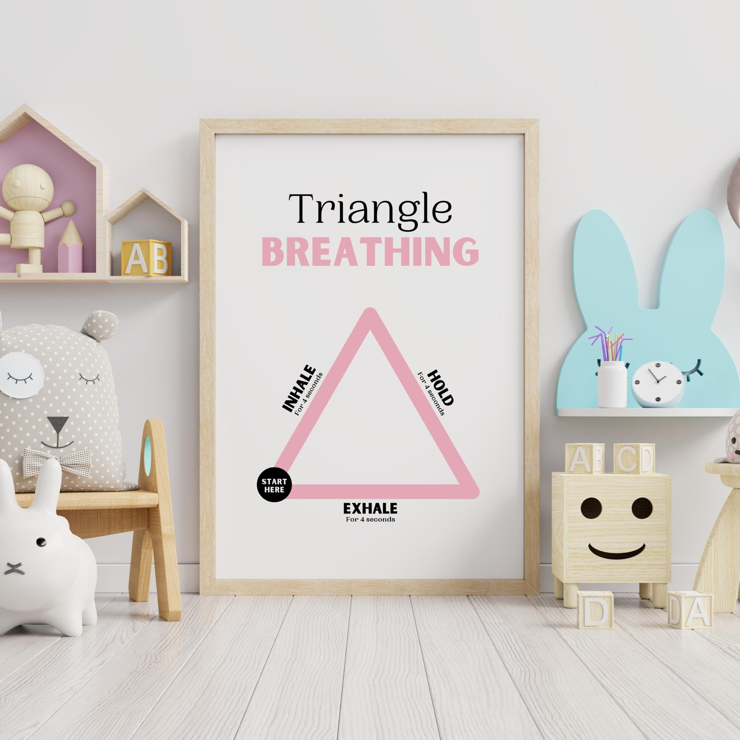 Therapy Office Decor, Triangle Breathing Poster, Therapist Decor - Etsy