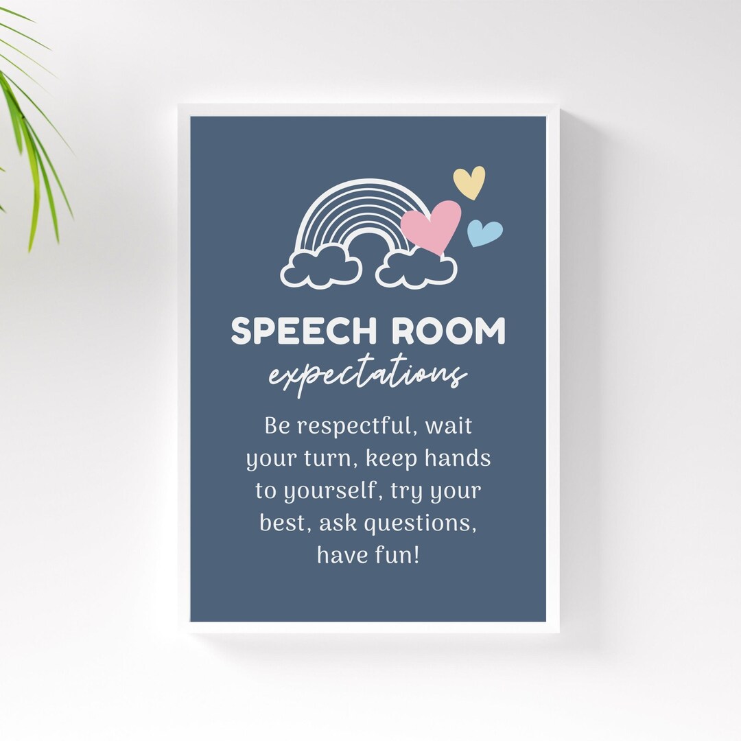 Speech Room Expectation Poster, Calming Color Speech Therapy Decor - Etsy