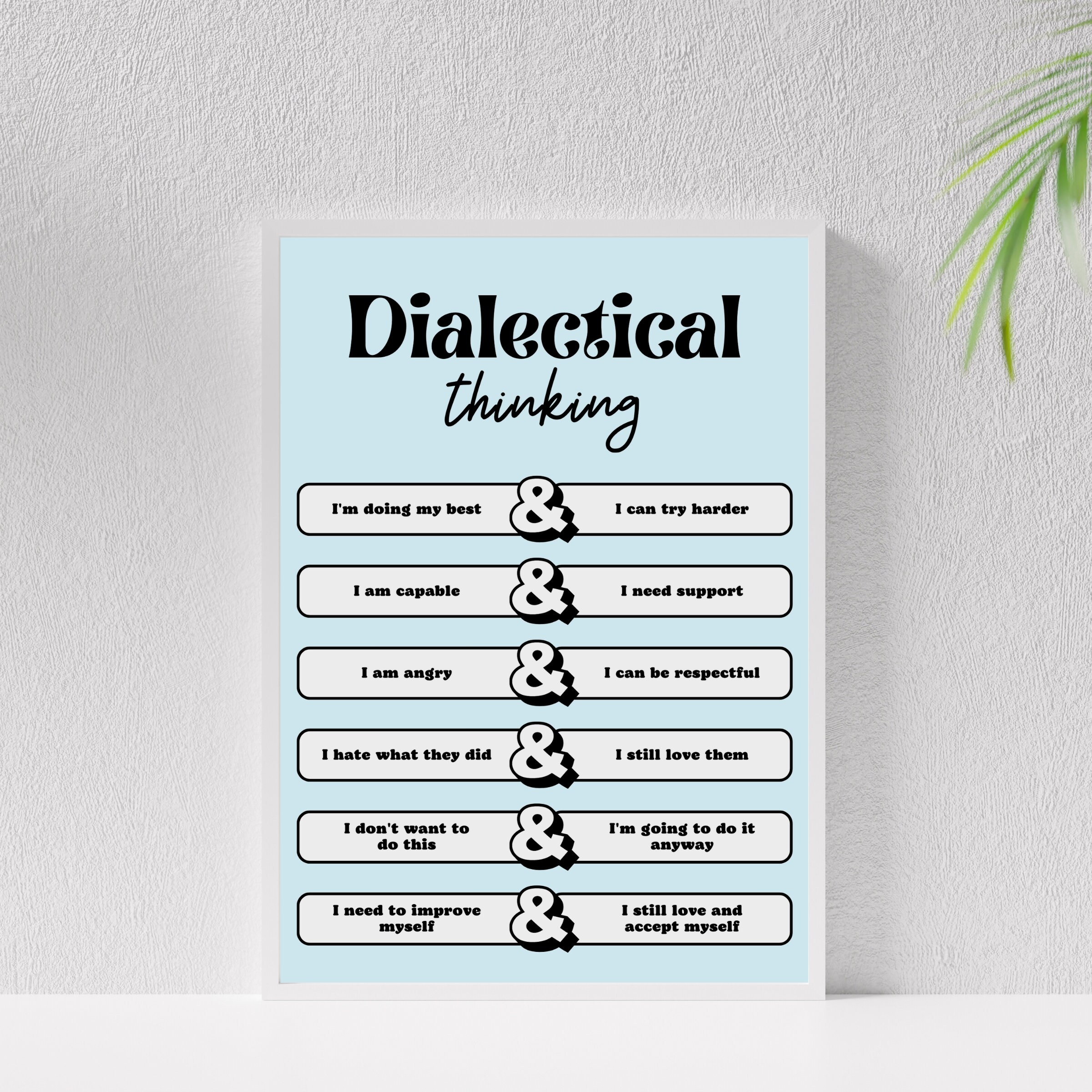 DBT Poster, Dialectical Thinking Poster, for Therapy Office Decor ...