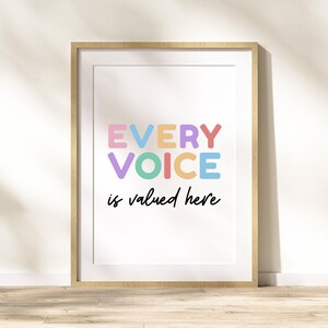 Speech Therapy Decor, Every Voice is Valued Here Speech Therapy Poster ...