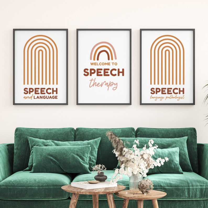 SLP Office Decor, Set of 3 Speech Therapy Room Poster, Pathologist ...
