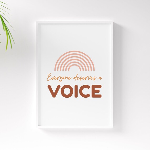 Everyone Deserves a Voice Poster Boho for Speech Therapy Decor - Etsy