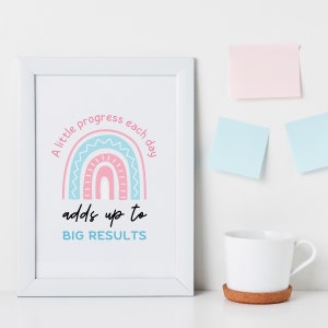 School Counseling Office Decor, A Little Progress Each Day Adds up to ...