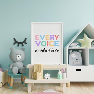 Speech Therapy Decor, Every Voice is Valued Here Speech Therapy Poster ...