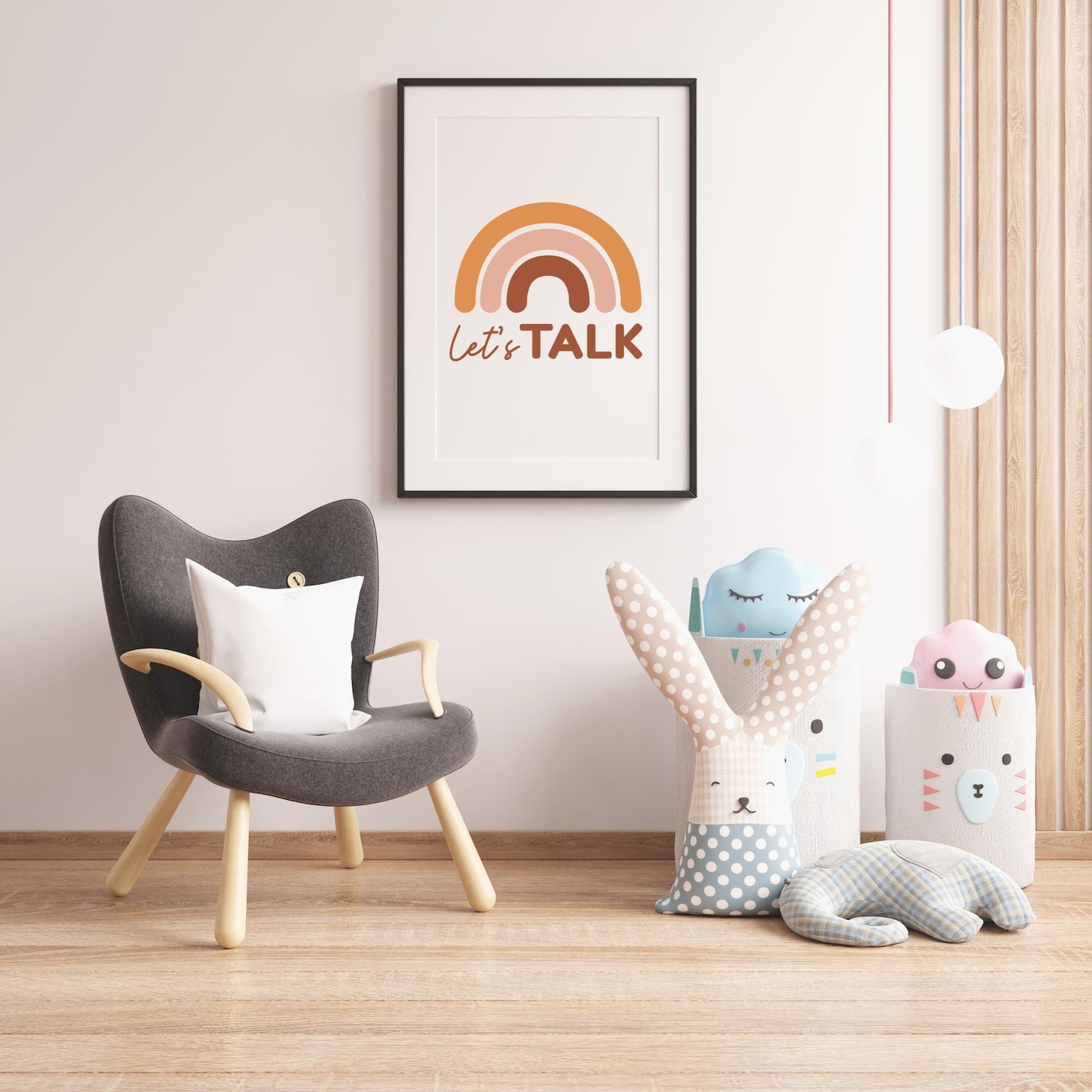 Let's Talk Poster Boho Calming Color for Speech Therapy - Etsy