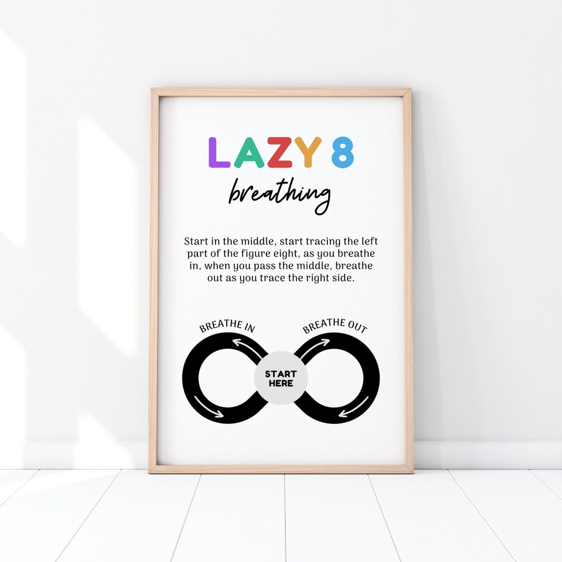 Calming Corner Poster, Lazy 8 Breathing Decor, Printable for Therapy ...
