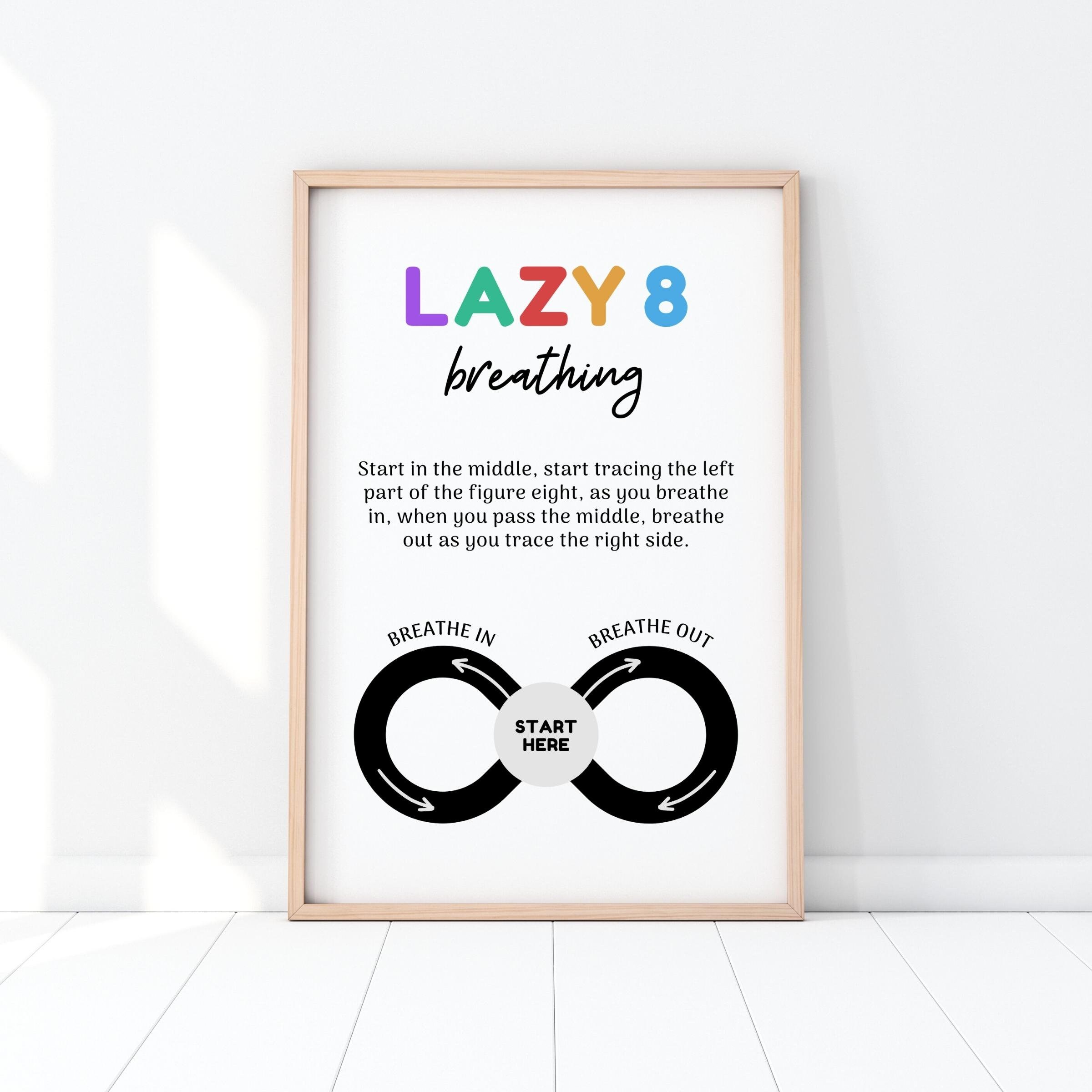 Calming Corner Poster, Lazy 8 Breathing Decor, Printable for Therapy ...