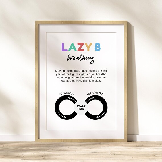Calming Corner Poster Lazy 8 Breathing Decor Printable Decor - Etsy