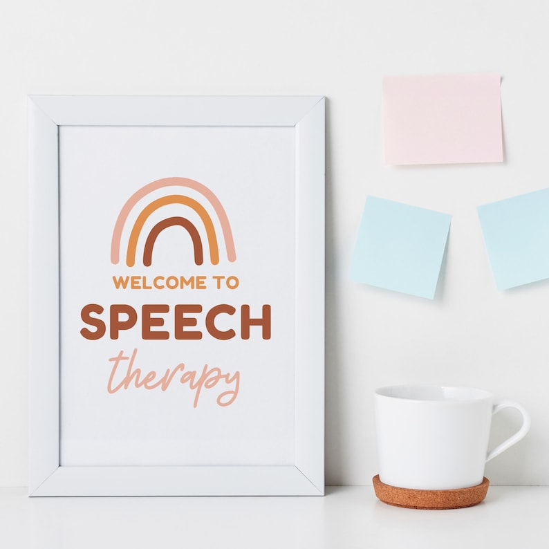 Welcome to Speech Therapy Poster Boho for Speech Therapy - Etsy