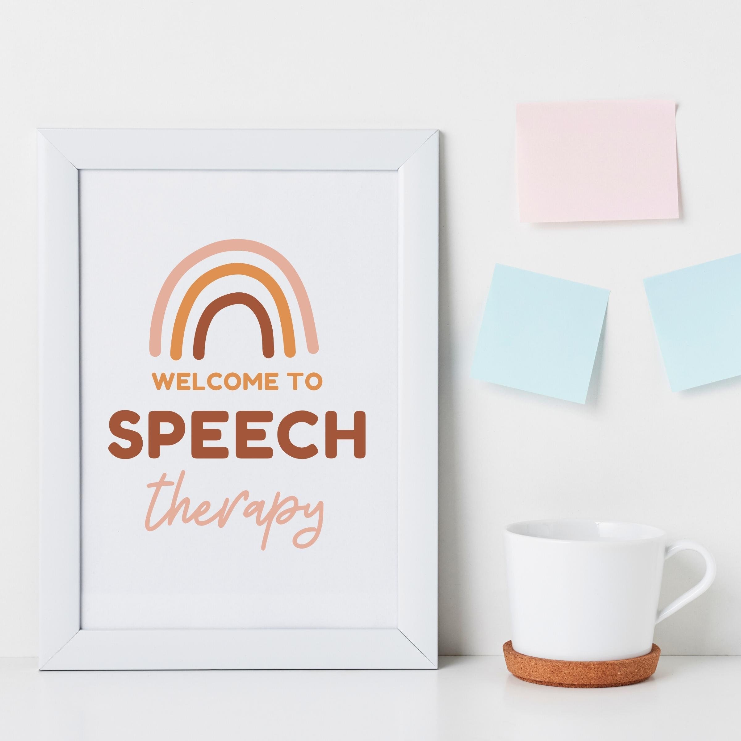 Welcome to Speech Therapy Poster Boho for Speech Therapy - Etsy