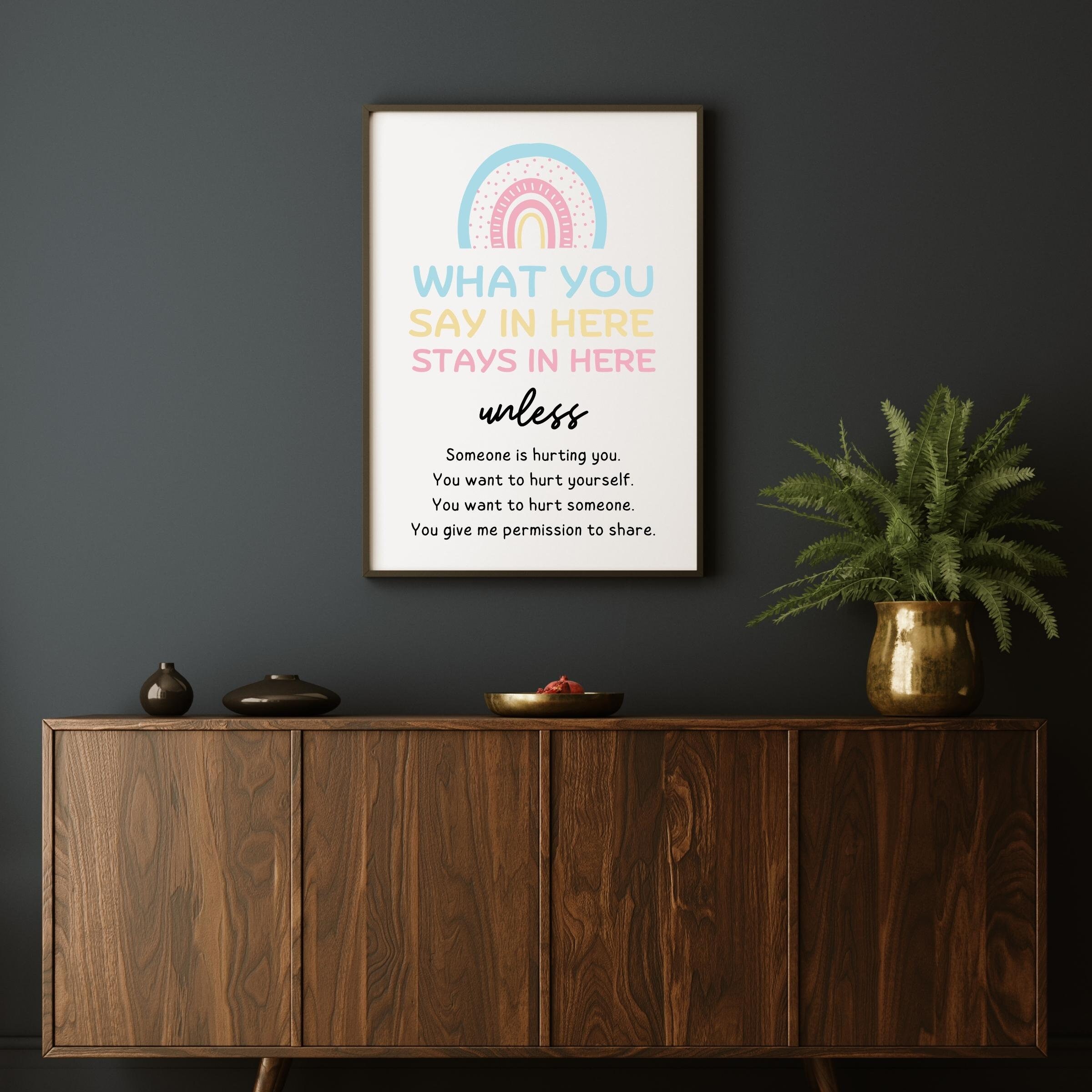 School Counseling Office Decor What You Say in Here Stay Here - Etsy