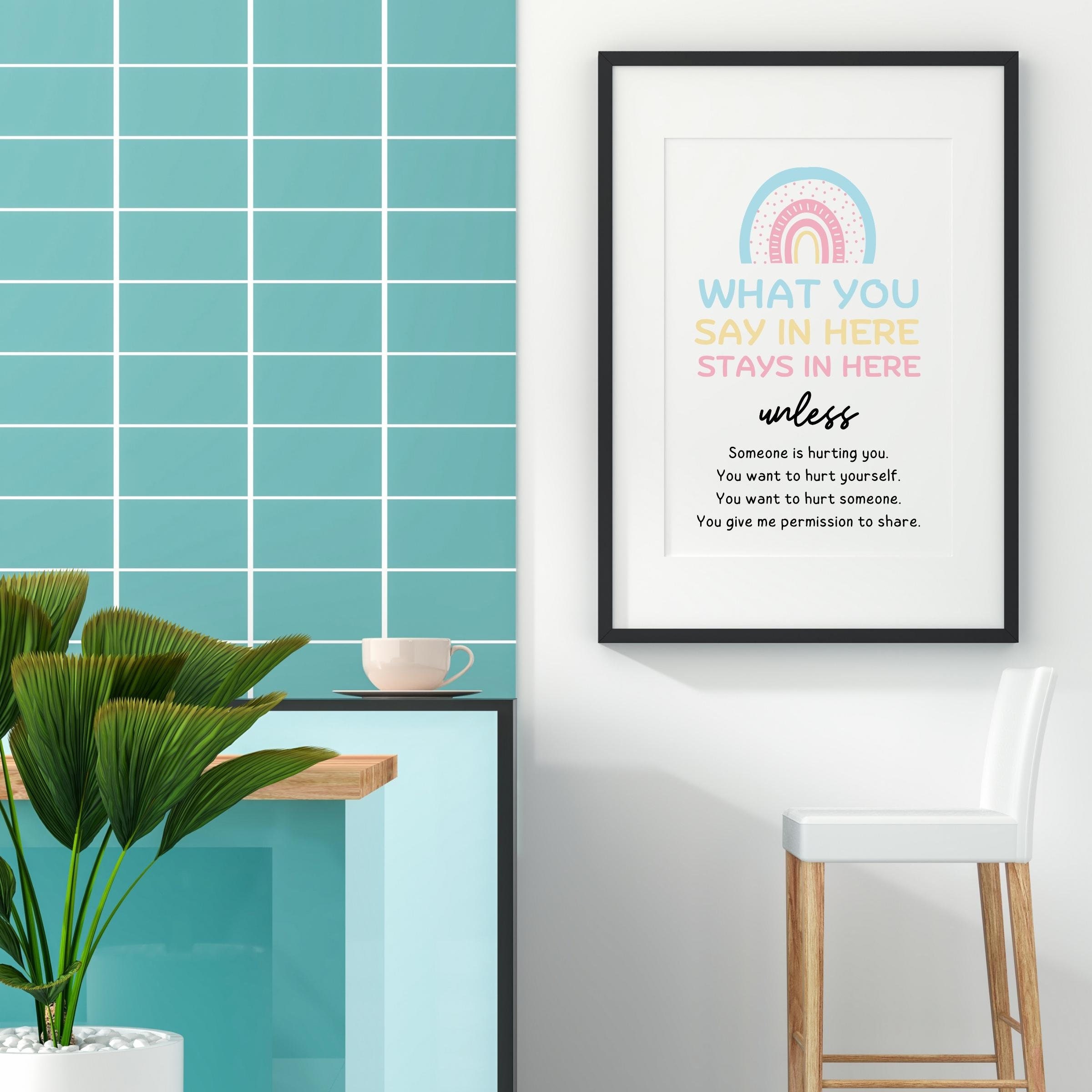 School Counseling Office Decor What You Say in Here Stay Here - Etsy