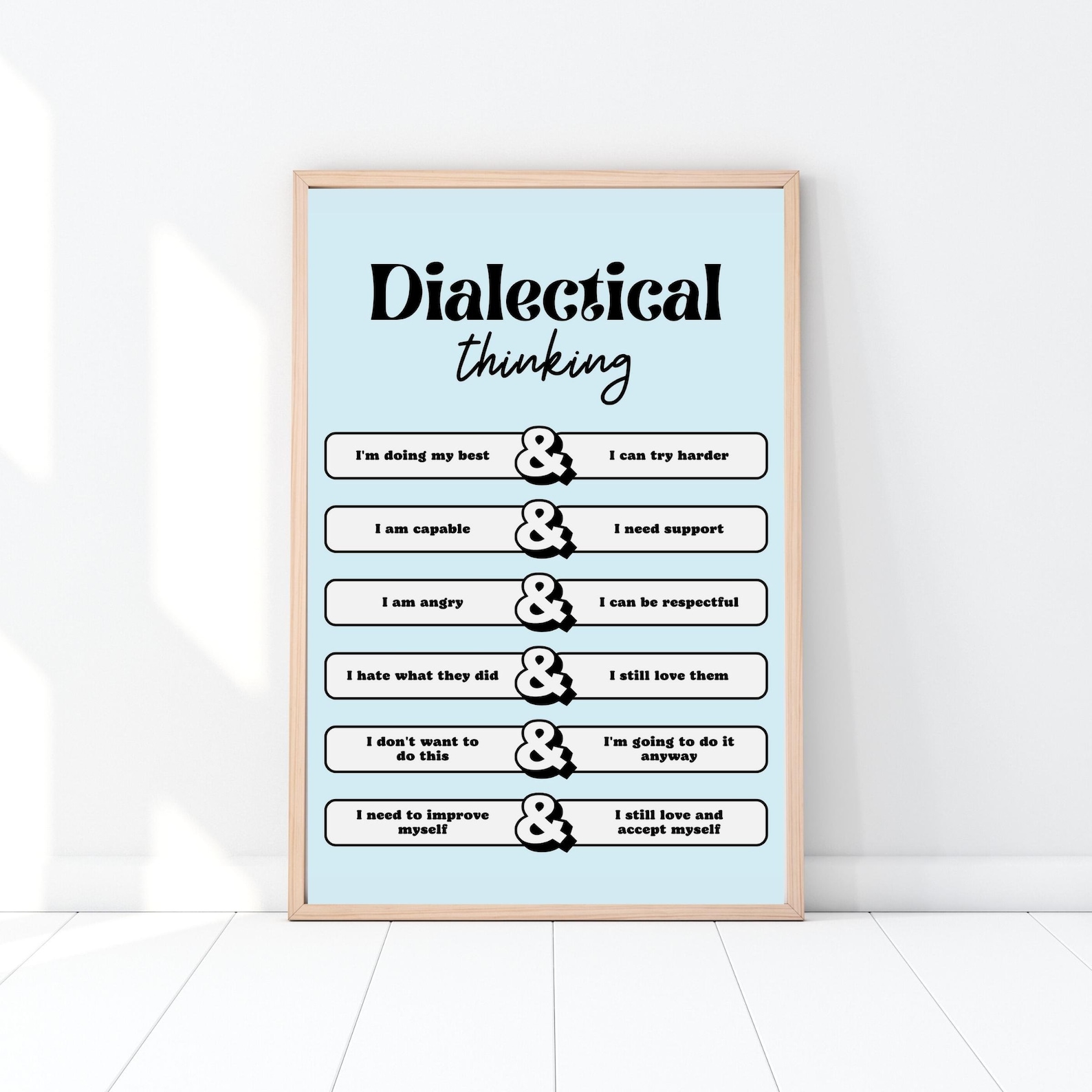 DBT Poster, Dialectical Thinking Poster, for Therapy Office Decor ...