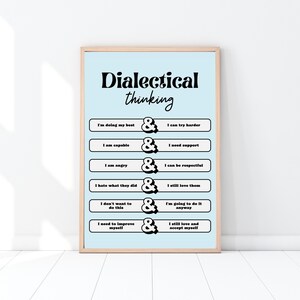 DBT Poster, Dialectical Thinking Poster, for Therapy Office Decor ...