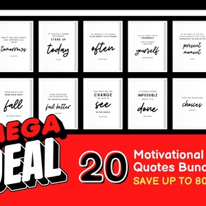 20 Motivational Quote Posters, Motivational Wall Art, Perfect for All ...