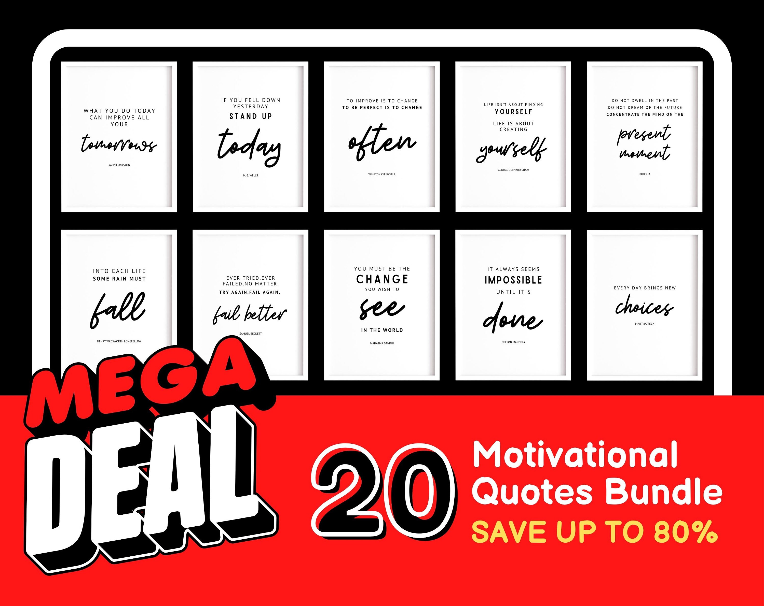 20 Motivational Quote Posters, Motivational Wall Art, Perfect for All ...