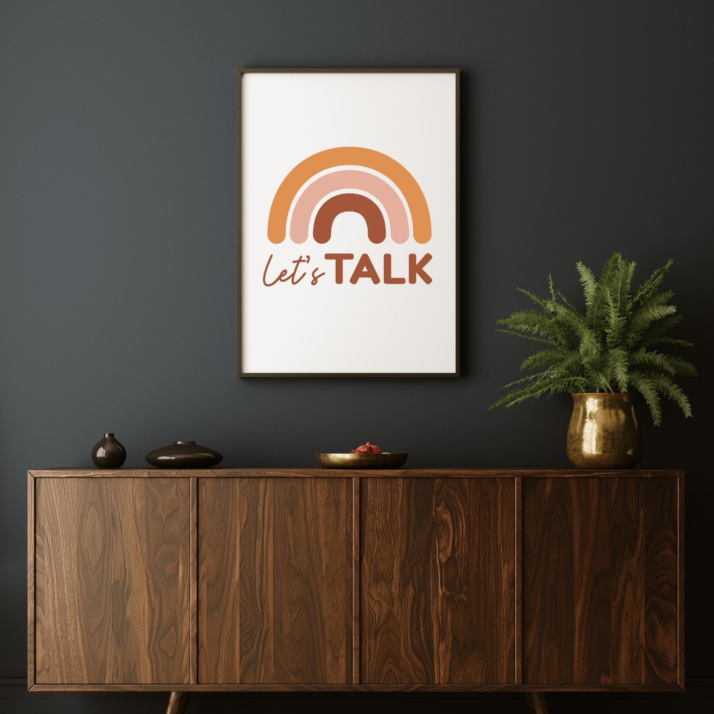 Let's Talk Poster Boho Calming Color for Speech Therapy - Etsy