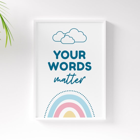 Your Words Matter Poster for Speech Therapy Room Decor - Etsy