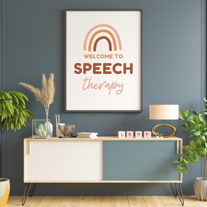 Welcome to Speech Therapy Poster Boho for Speech Therapy - Etsy
