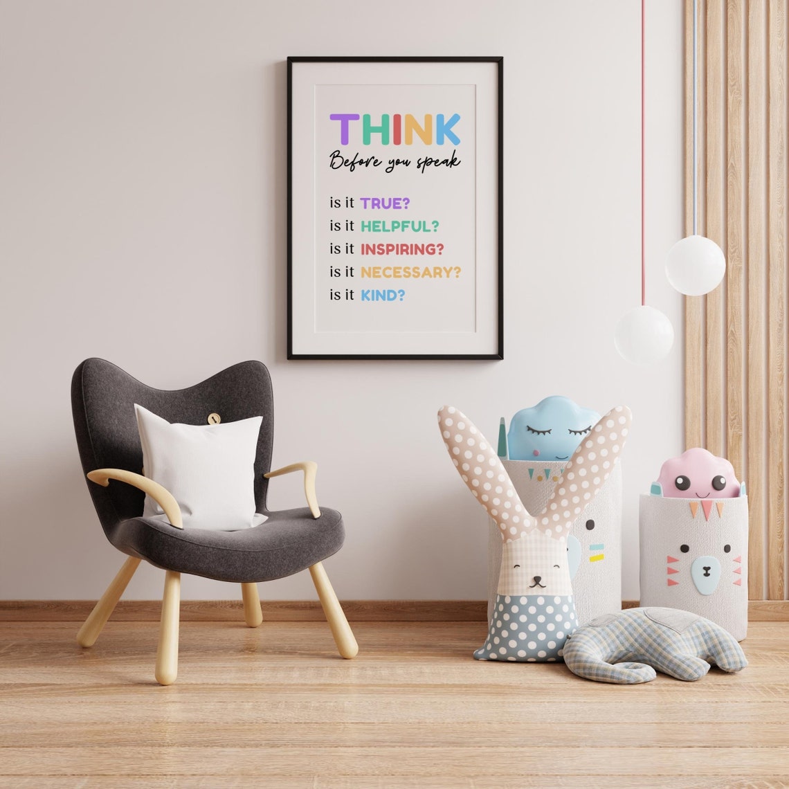 Think Before You Speak, Calming Corner Poster for Therapy Office Decor ...