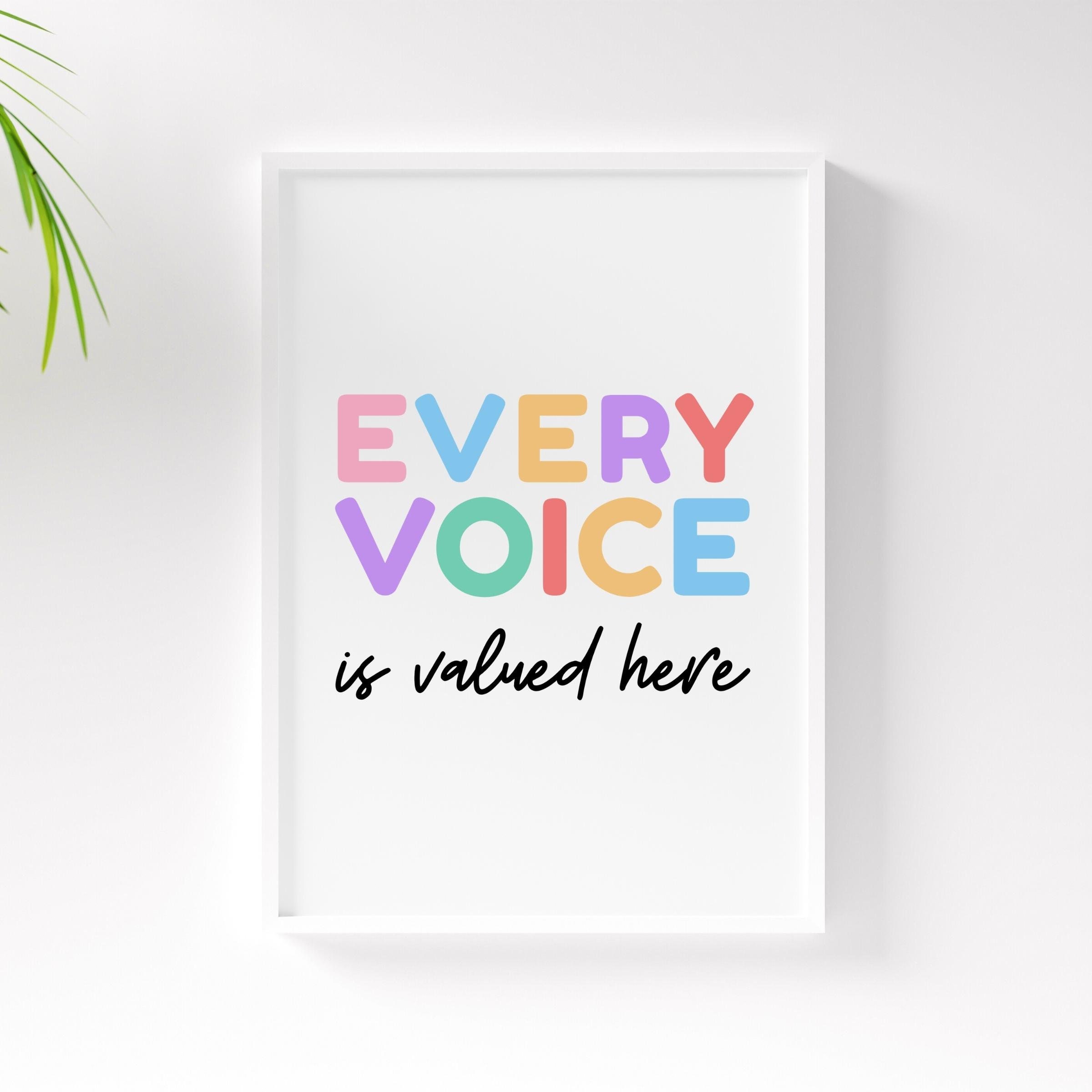 Speech Therapy Decor, Every Voice is Valued Here Speech Therapy Poster ...