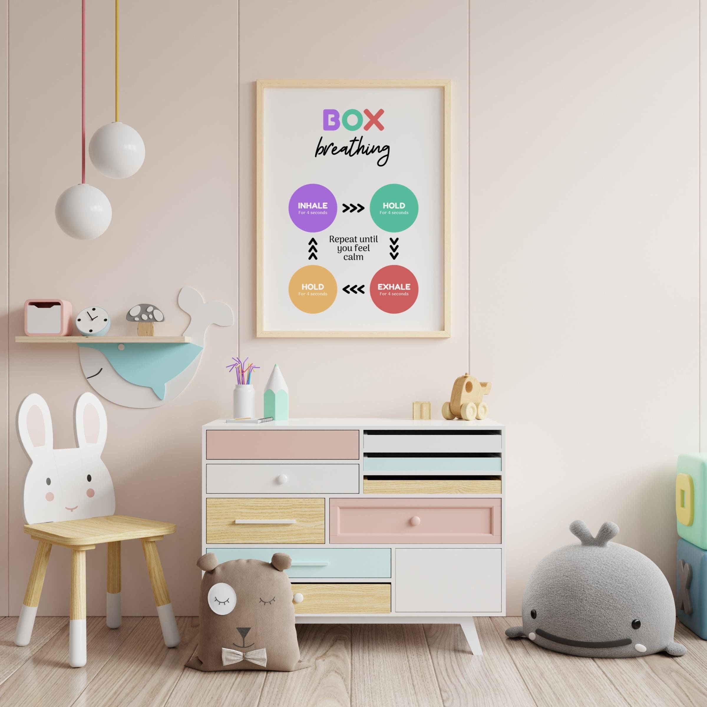Box Breathing Poster Calming Corner Decor Printable for - Etsy