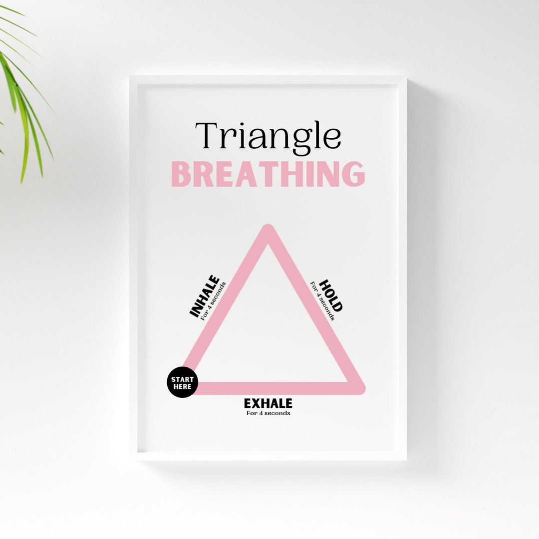 Therapy Office Decor, Triangle Breathing Poster, Therapist Decor - Etsy
