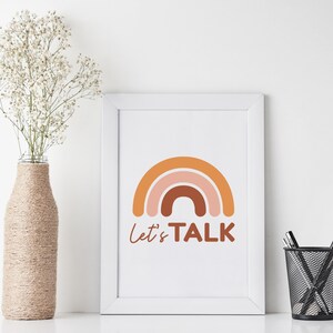 Let's Talk Poster Boho, Calming Color, for Speech Therapy Decor - Etsy