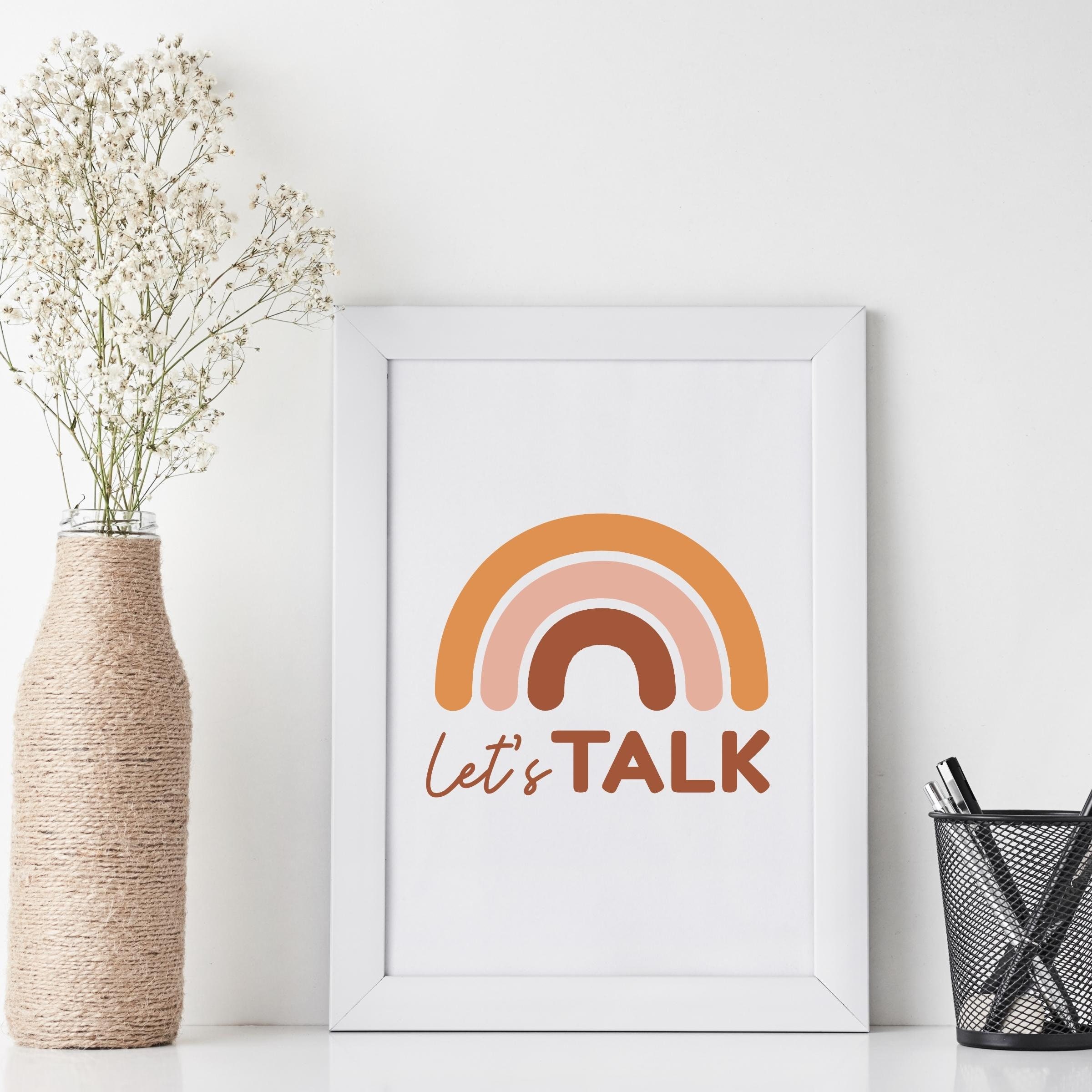 Let's Talk Poster Boho Calming Color for Speech Therapy - Etsy
