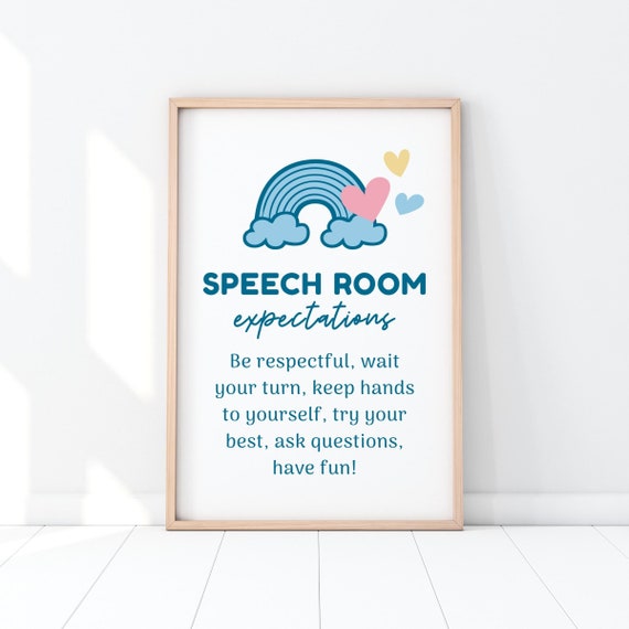 Speech Room Expectation Poster Calming Color Speech Therapy - Etsy