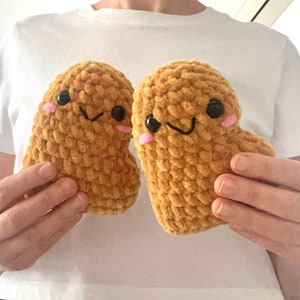 Crochet Chicken Nugget Plushie, Crochet Nugget, Crochet Chicken Nugget ...