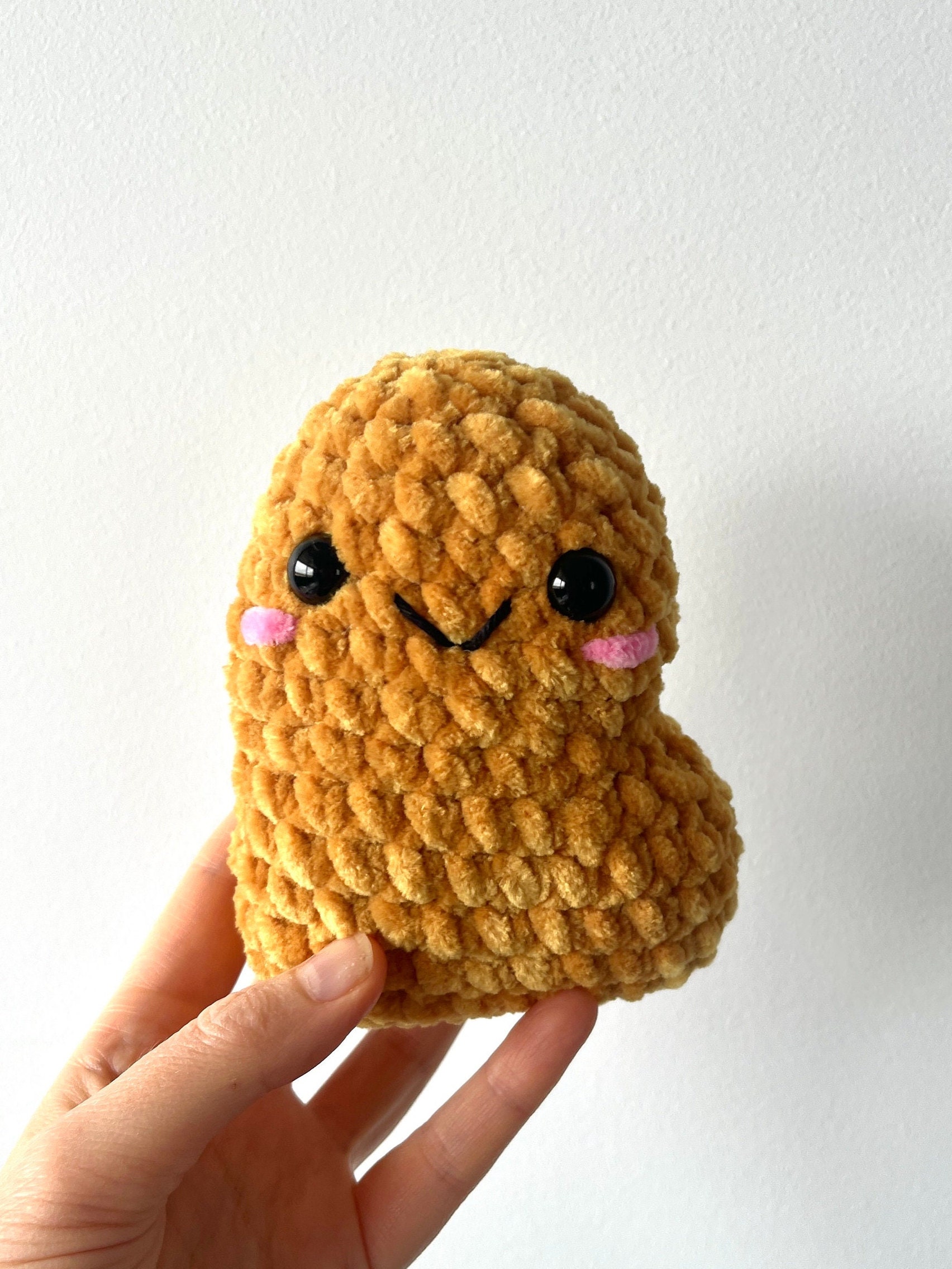 Crochet Chicken Nugget Plushie, Crochet Nugget, Crochet Chicken Nugget ...