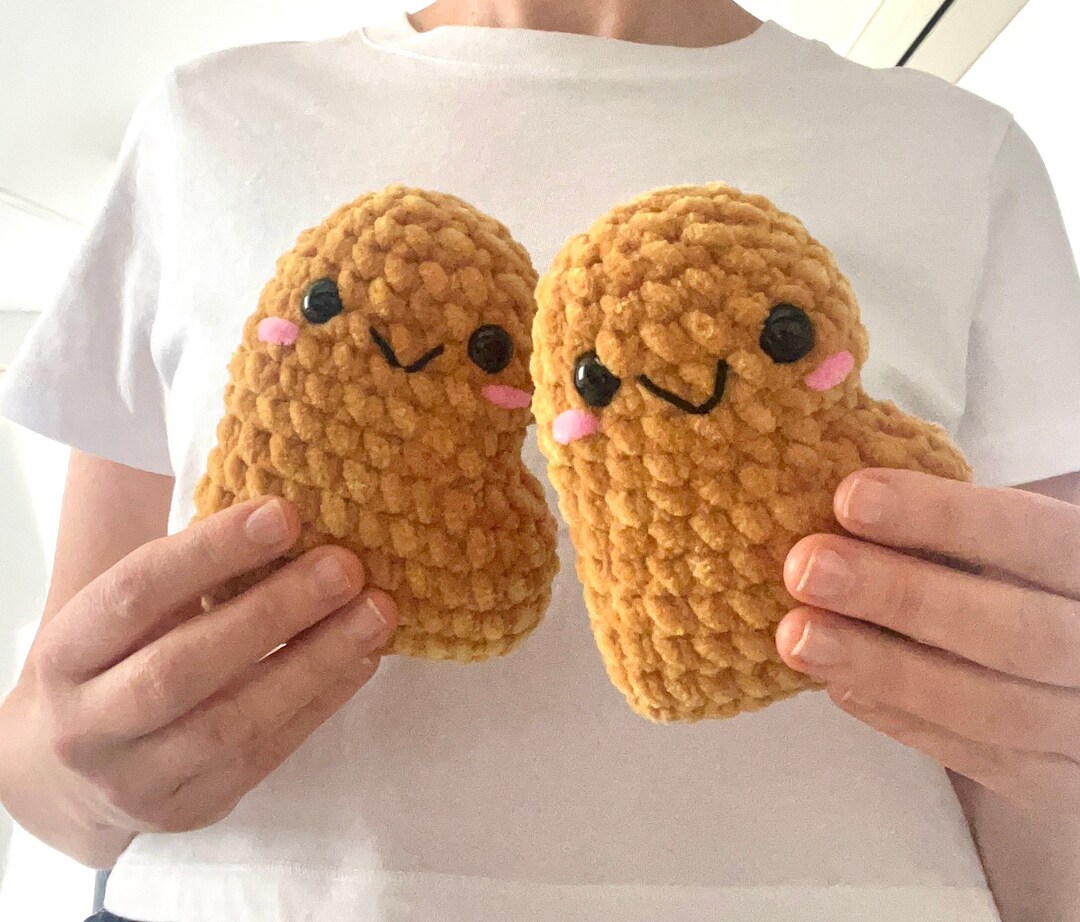 Crochet Chicken Nugget Plushie, Crochet Nugget, Crochet Chicken Nugget ...