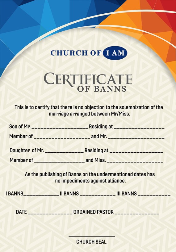 Certificate of Banns - Etsy