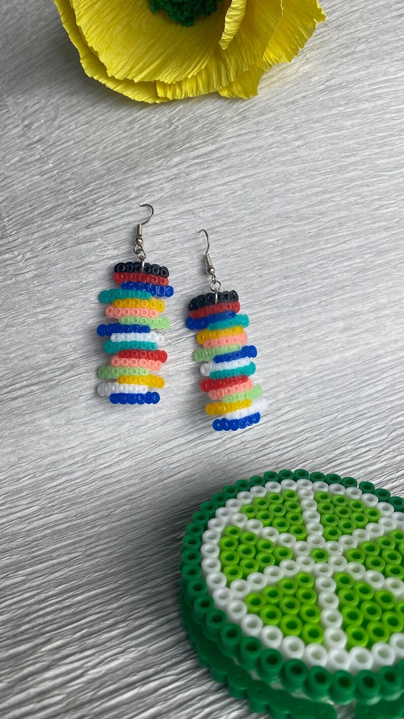 Perler Bead Earrings Set of 10 | Kawaii Dangle Earrings | Handmade ...