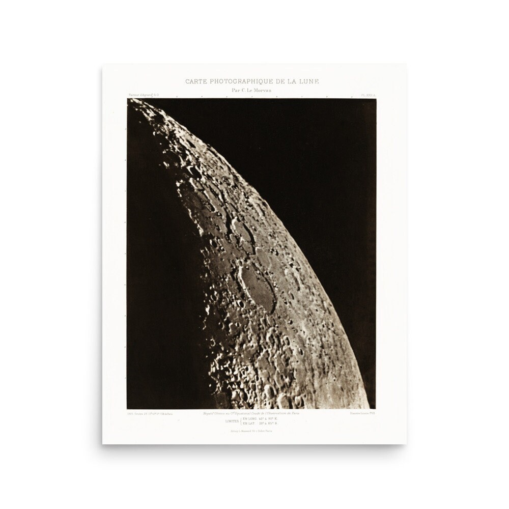 Moon Photography Print Poster Carte Photographique De La - Etsy