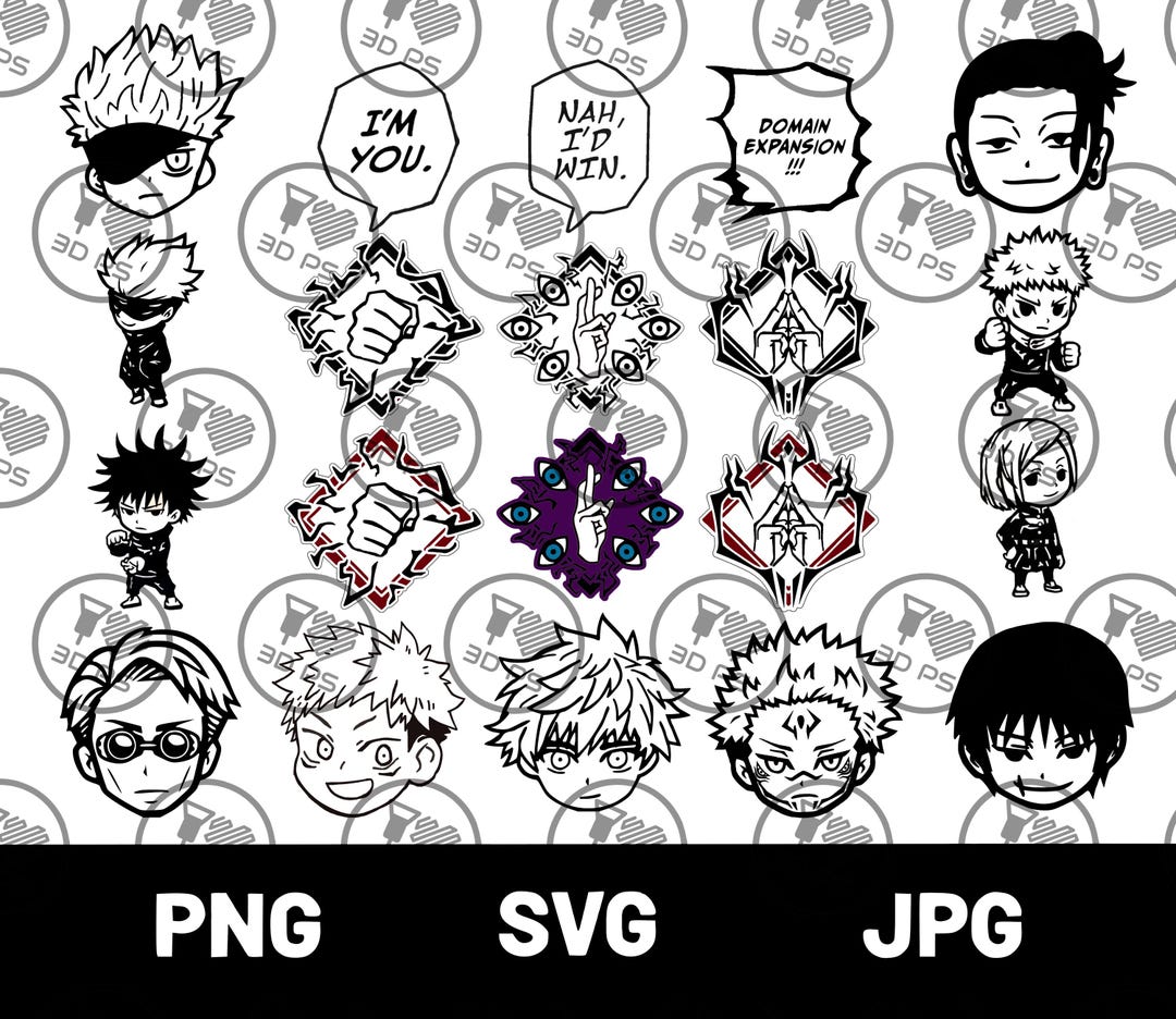 20 Anime Bundle SVG Designs 20 JJK Designs / Anime Silhouette SVG ...