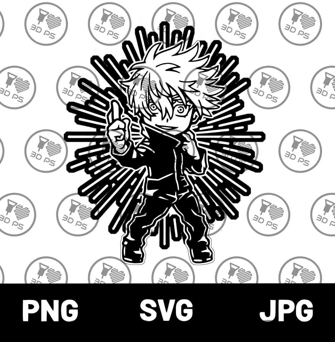 Satoru Gojo Domain Expansion Anime SVG Desing JJK /anime Silhouette SVG ...
