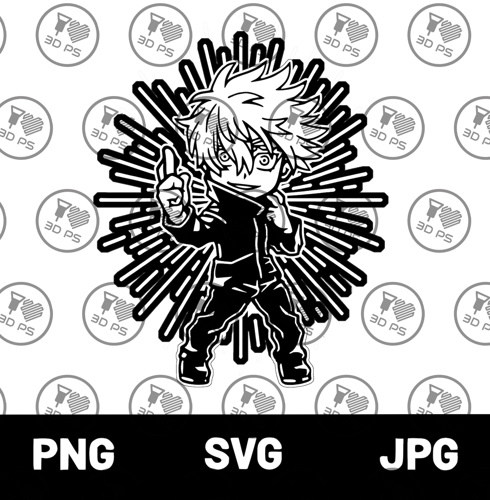 Satoru Gojo Domain Expansion Anime SVG Desing JJK /anime Silhouette SVG ...