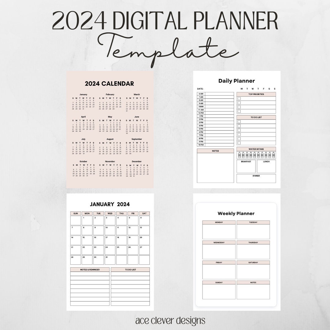 Editable Daily Planner 2024/monthly Calendar/weekly Planner/365 Days ...