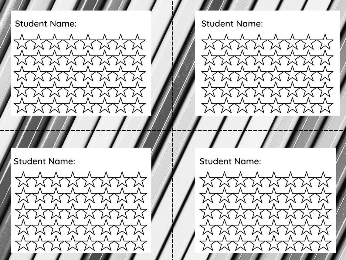 Student Positive Behaviour Star Chart Template - Etsy