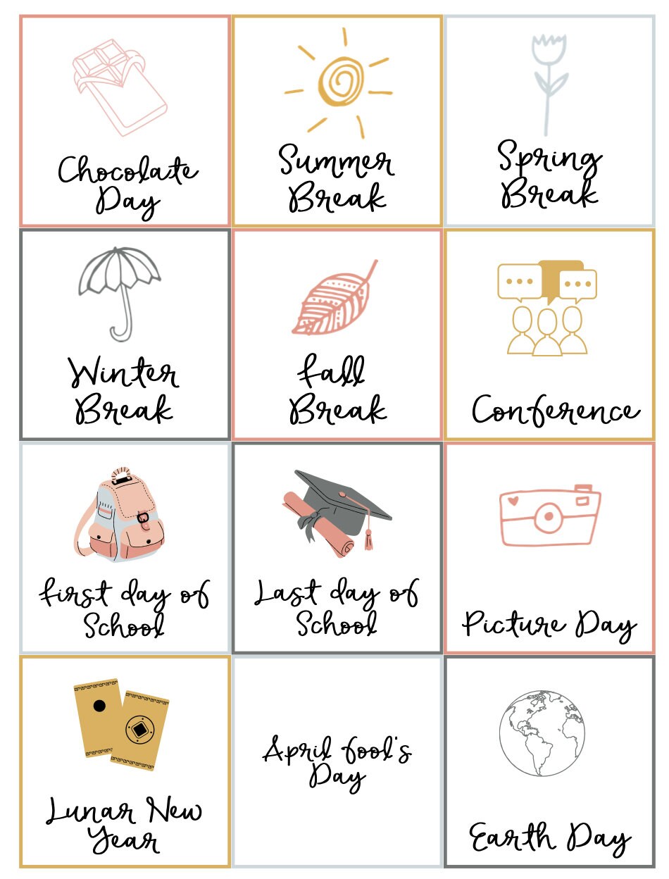 BOHO Rainbow Calendar Classroom Display Printable Download - Etsy