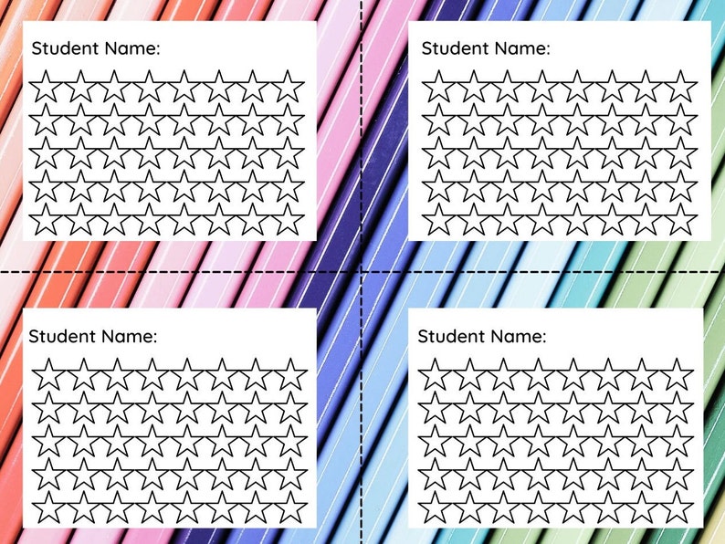 Student Positive Behaviour Star Chart Template - Etsy