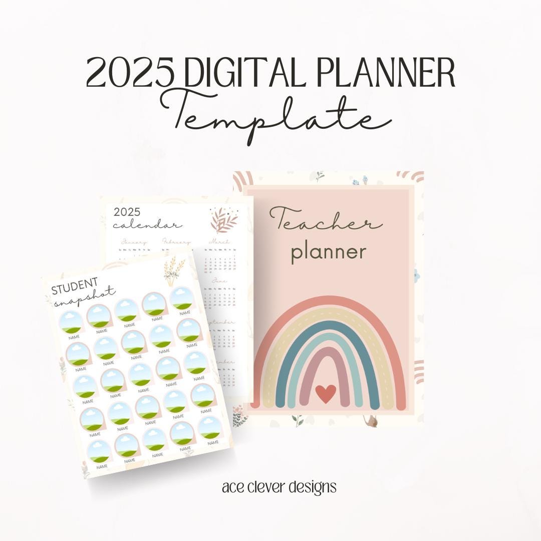 2025 Teacher Planner Canva Template Editable Printable - Etsy